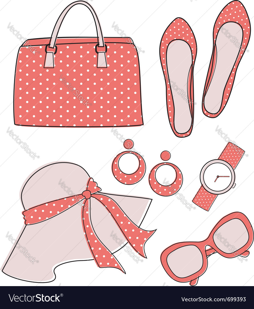 Fashion accessories set Royalty Free Vector Image