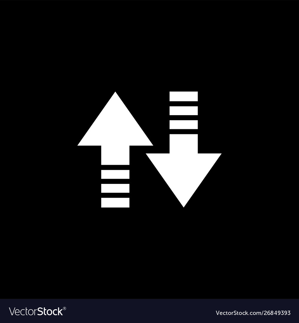 Up Down Arrow Icon On Black Background Black Flat Vector Image