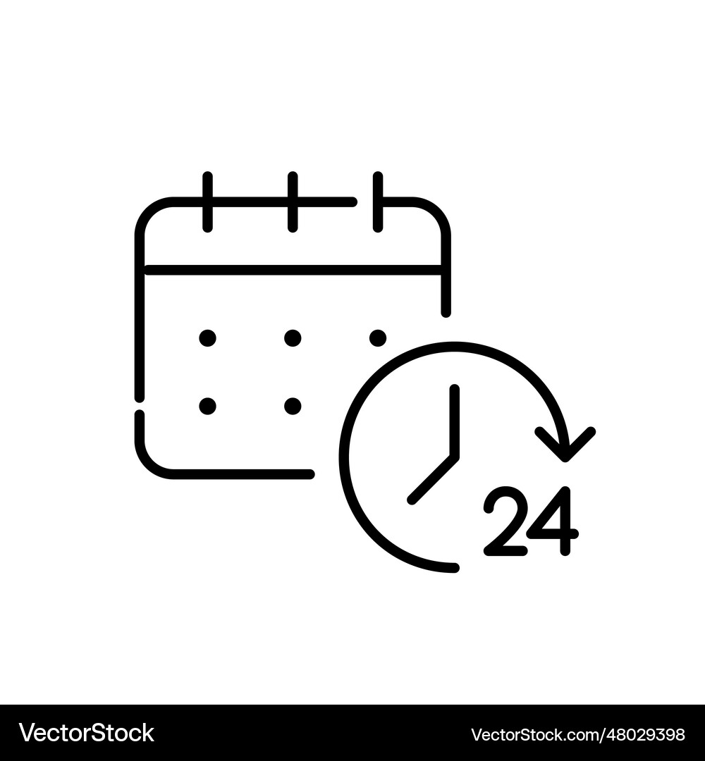 24 hour working schedules calendar time and date Vector Image