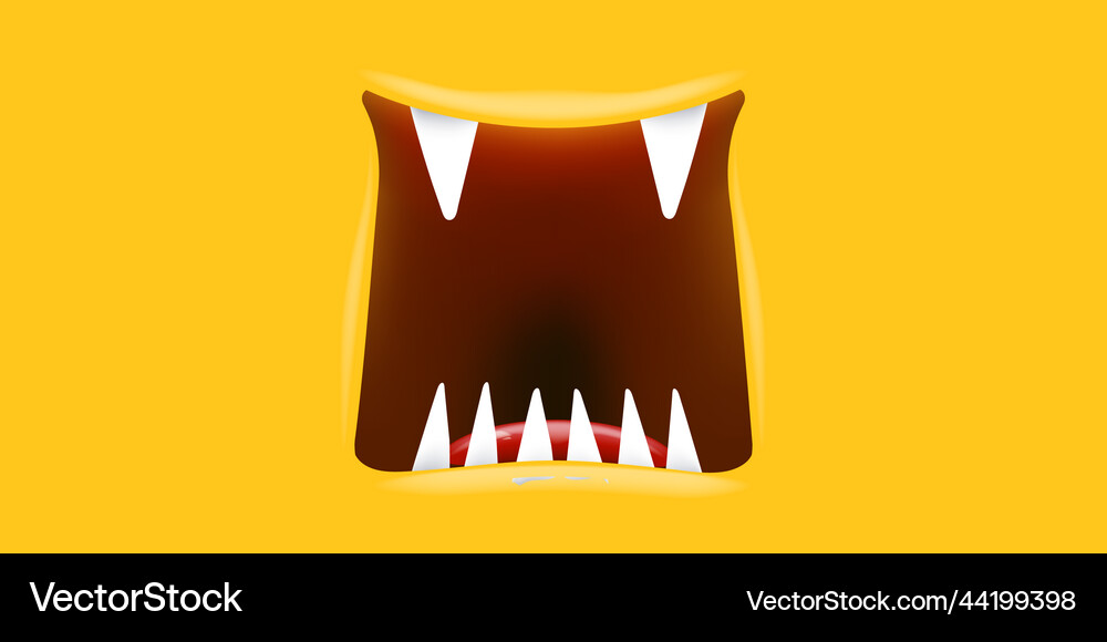 Cartoon open monster mouth isolated Royalty Free Vector
