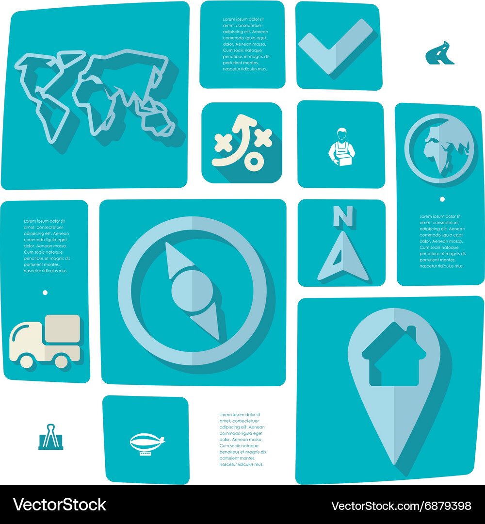 Navigation flat infographic Royalty Free Vector Image