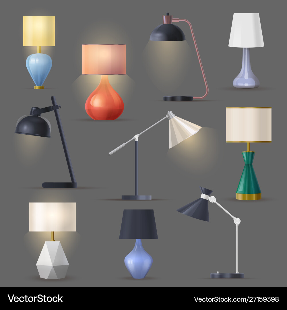 Night lamps table desk light with stand Royalty Free Vector
