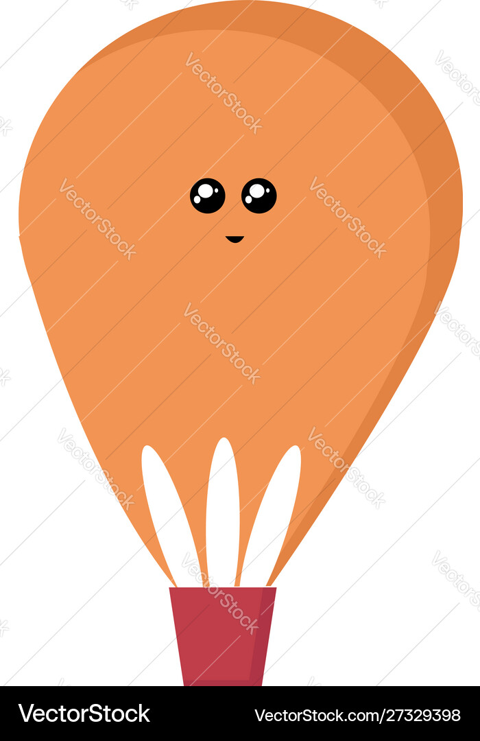 Orange air balloon on white background Royalty Free Vector