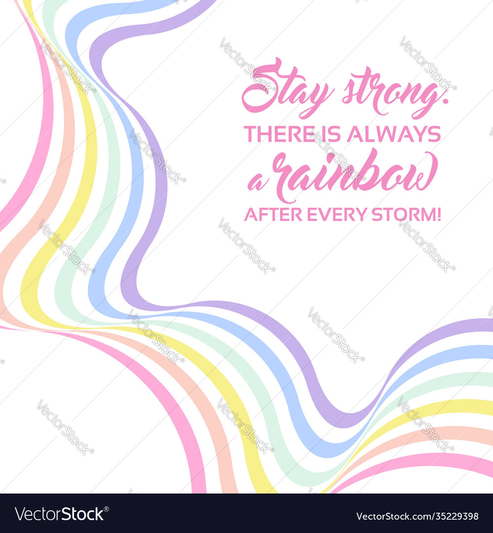 Pastel rainbow background inspirational quote Vector Image