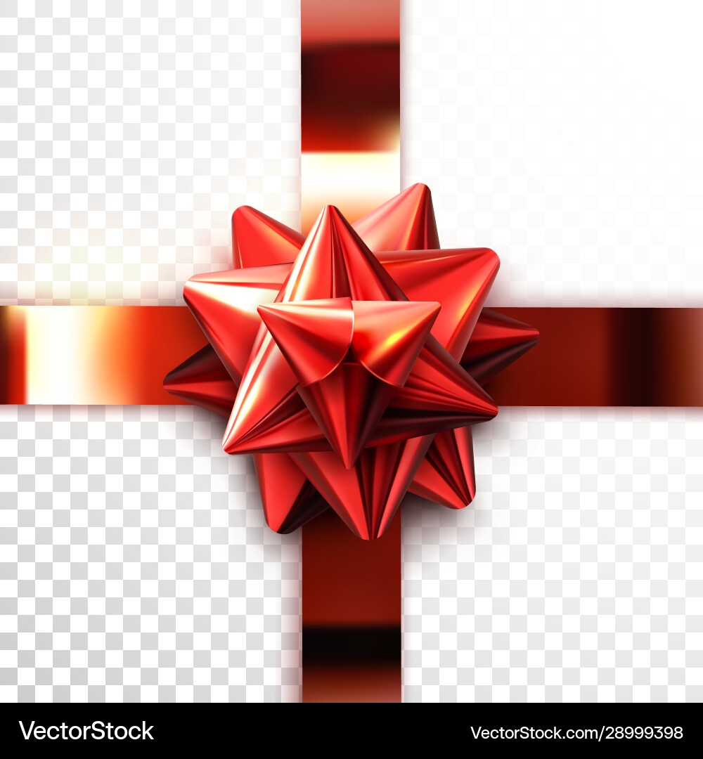 Red bow realistic Royalty Free Vector Image - VectorStock
