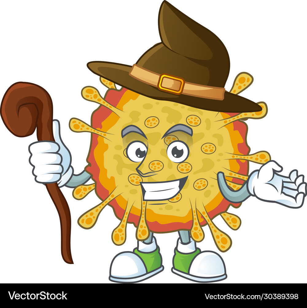 Sweet and tricky witch outbreaks coronavirus Vector Image