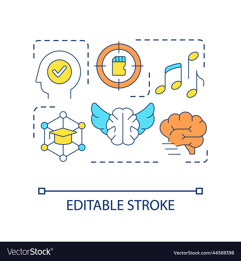 Verbal memorizing technique concept icon Vector Image Verbal memorizing technique concept icon Vector Image