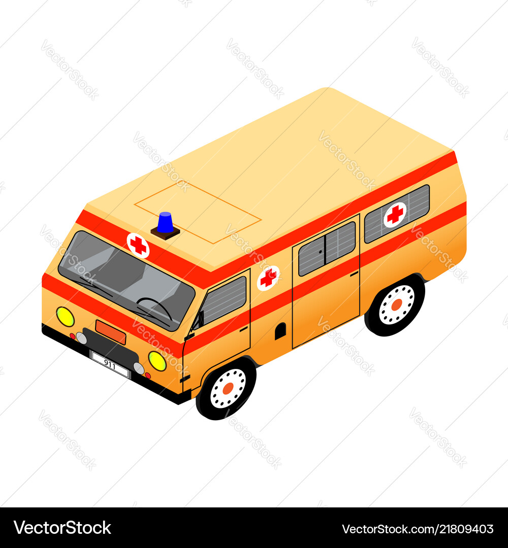 Ambulance in isometric view Royalty Free Vector Image