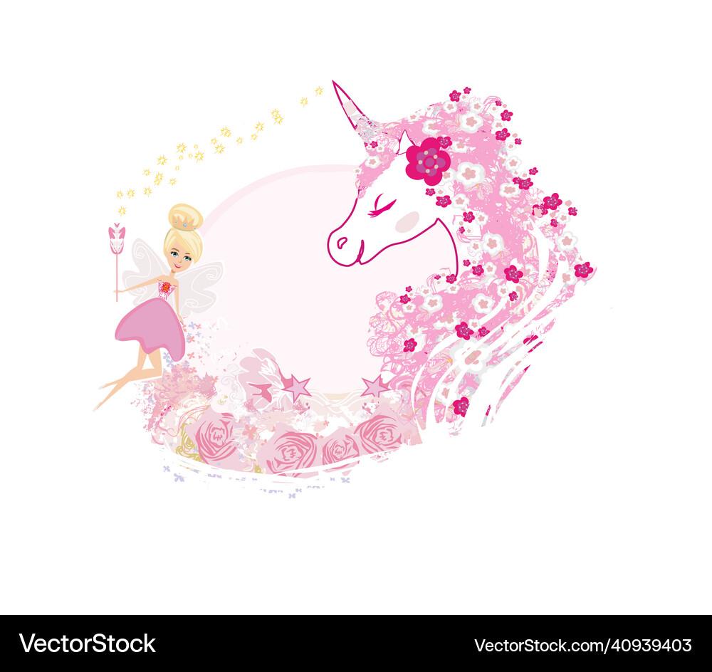 Beautiful floral fairy tale frame Royalty Free Vector Image