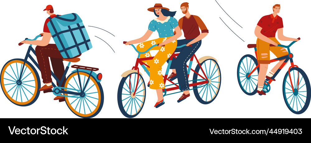 Bicycle riding together people ride bicycle Vector Image