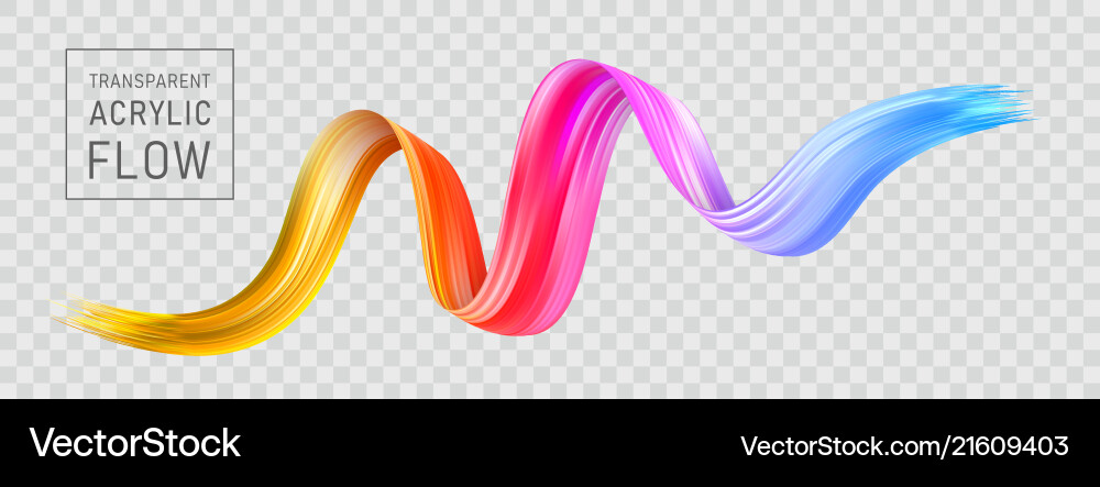 Colorful flow poster transparent brushstroke wave Vector Image