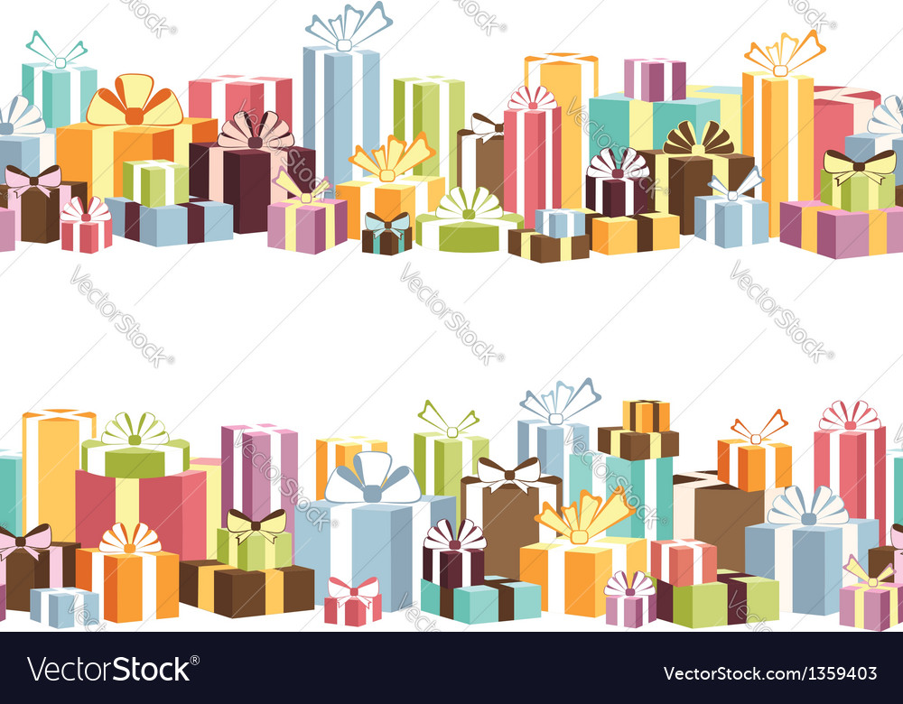 Colorful Gift Border Patterns Royalty Free Vector Image