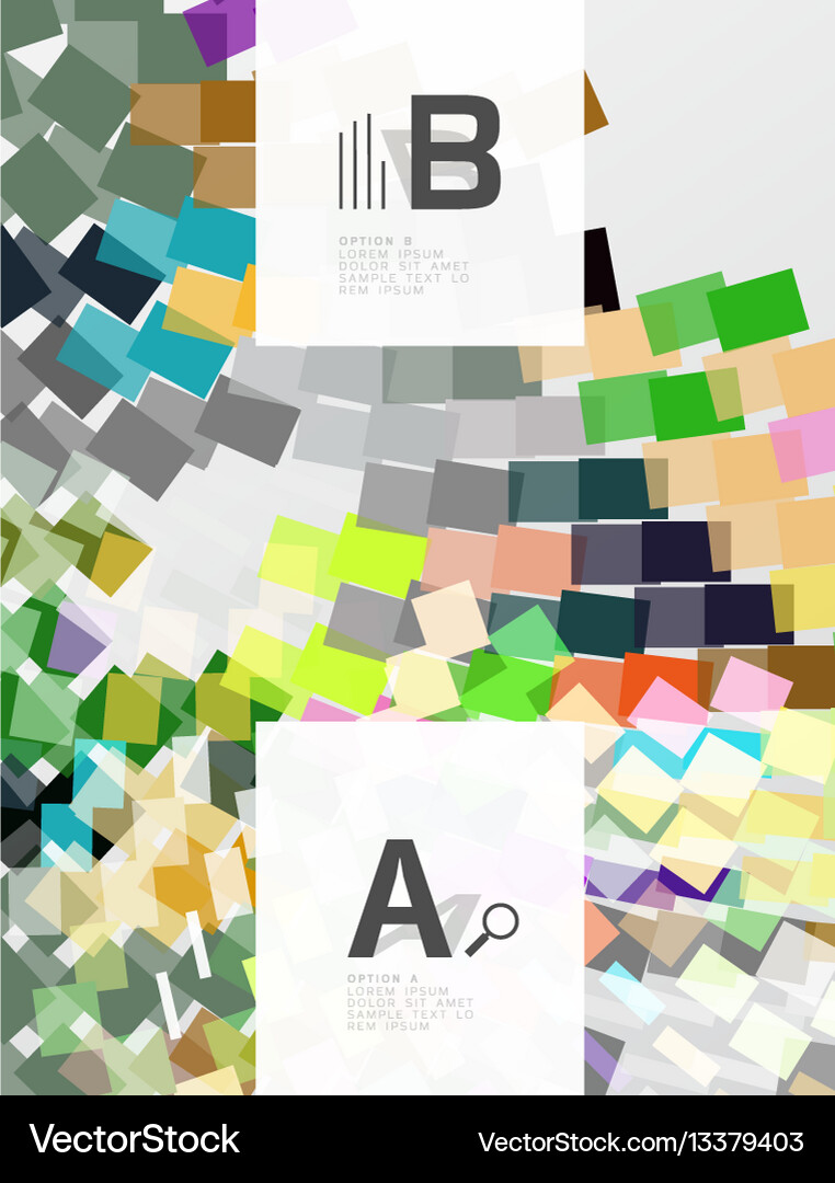 Colorful lines rectangles and stripes with option Vector Image