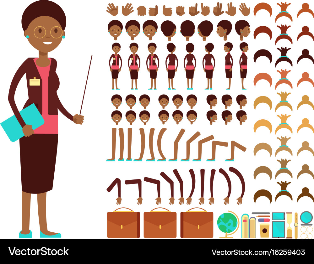 Flat female teacher or professor character Vector Image