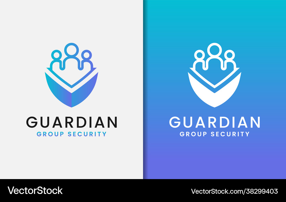Group business security logo design with people Vector Image