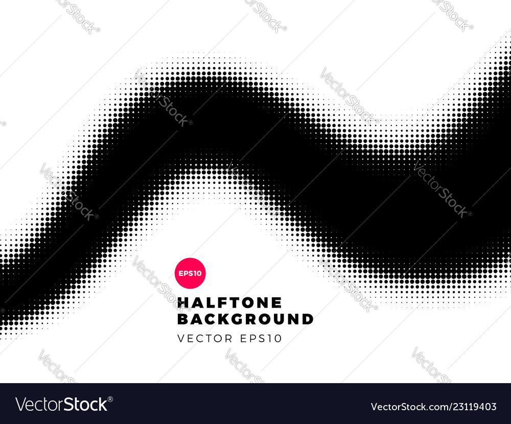 Halftone dots background wave shape Royalty Free Vector