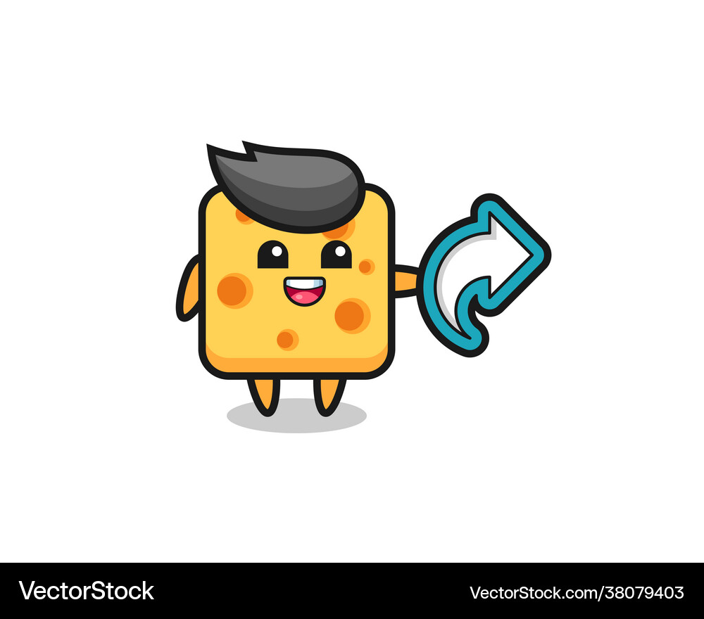 Happy cheese cartoon playing soap bubble Vector Image