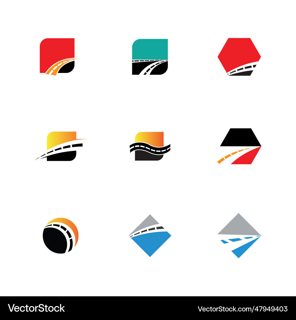Highway freeway road infrastructure logo Vector Image