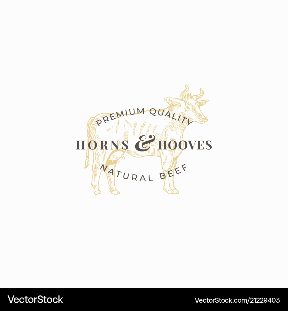 Premium quality beef abstract sign symbol Vector Image