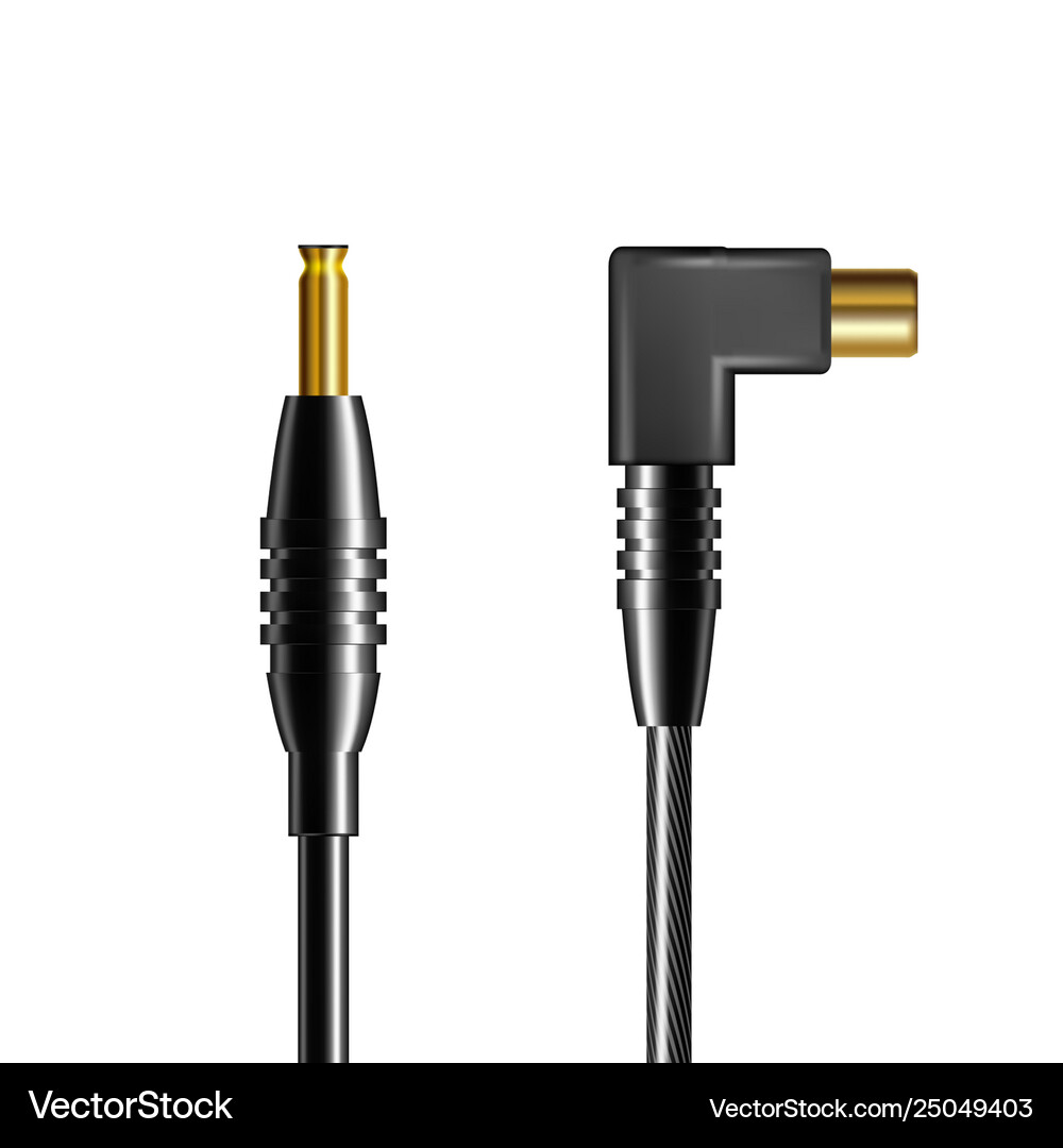 Realistic wire plug of charger adapter Royalty Free Vector