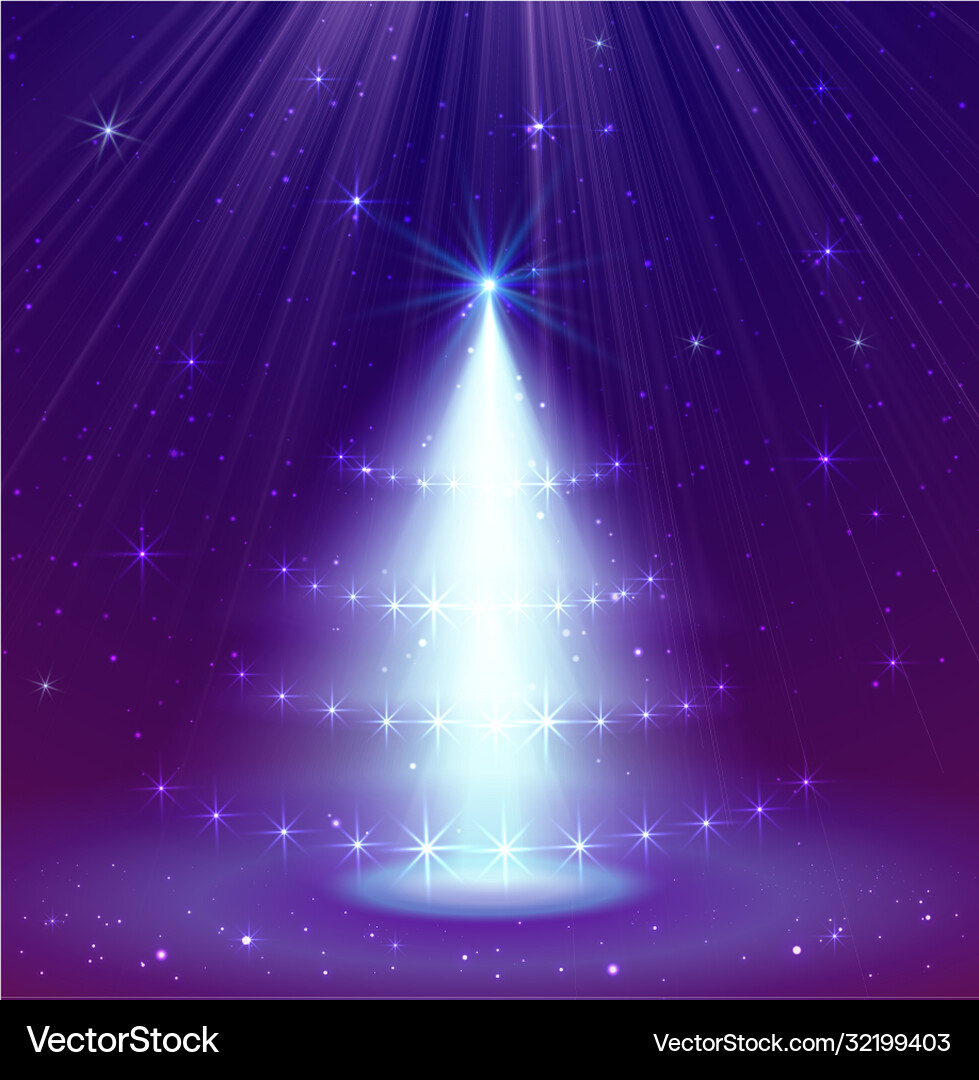 Shining christmas tree Royalty Free Vector Image