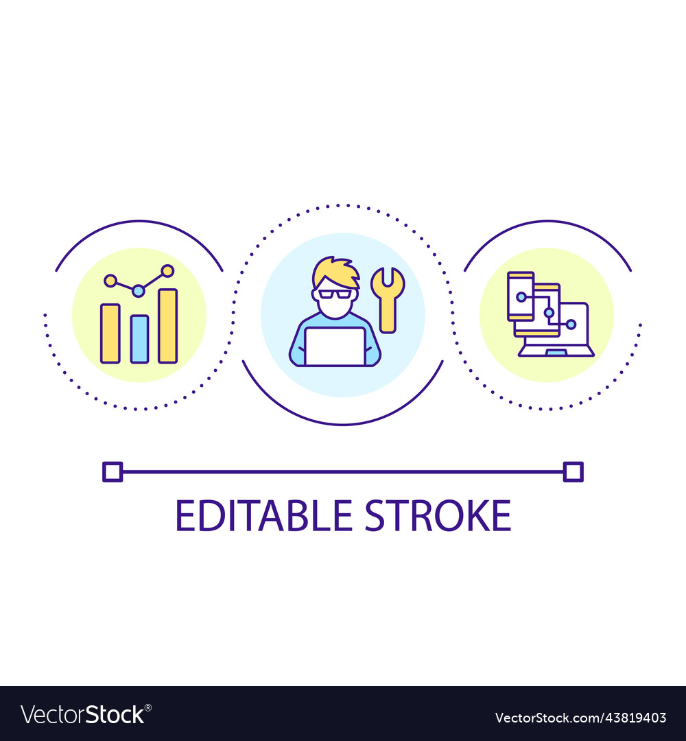 Software developer loop concept icon Royalty Free Vector