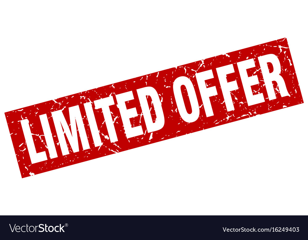 Square grunge red limited offer stamp Royalty Free Vector