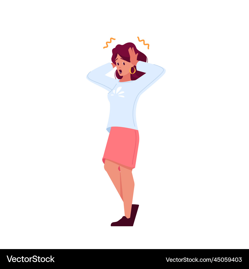 Surprised young woman unexpected emotion Vector Image