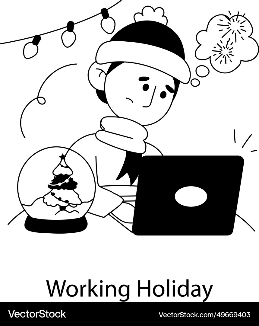Working holiday Royalty Free Vector Image - VectorStock