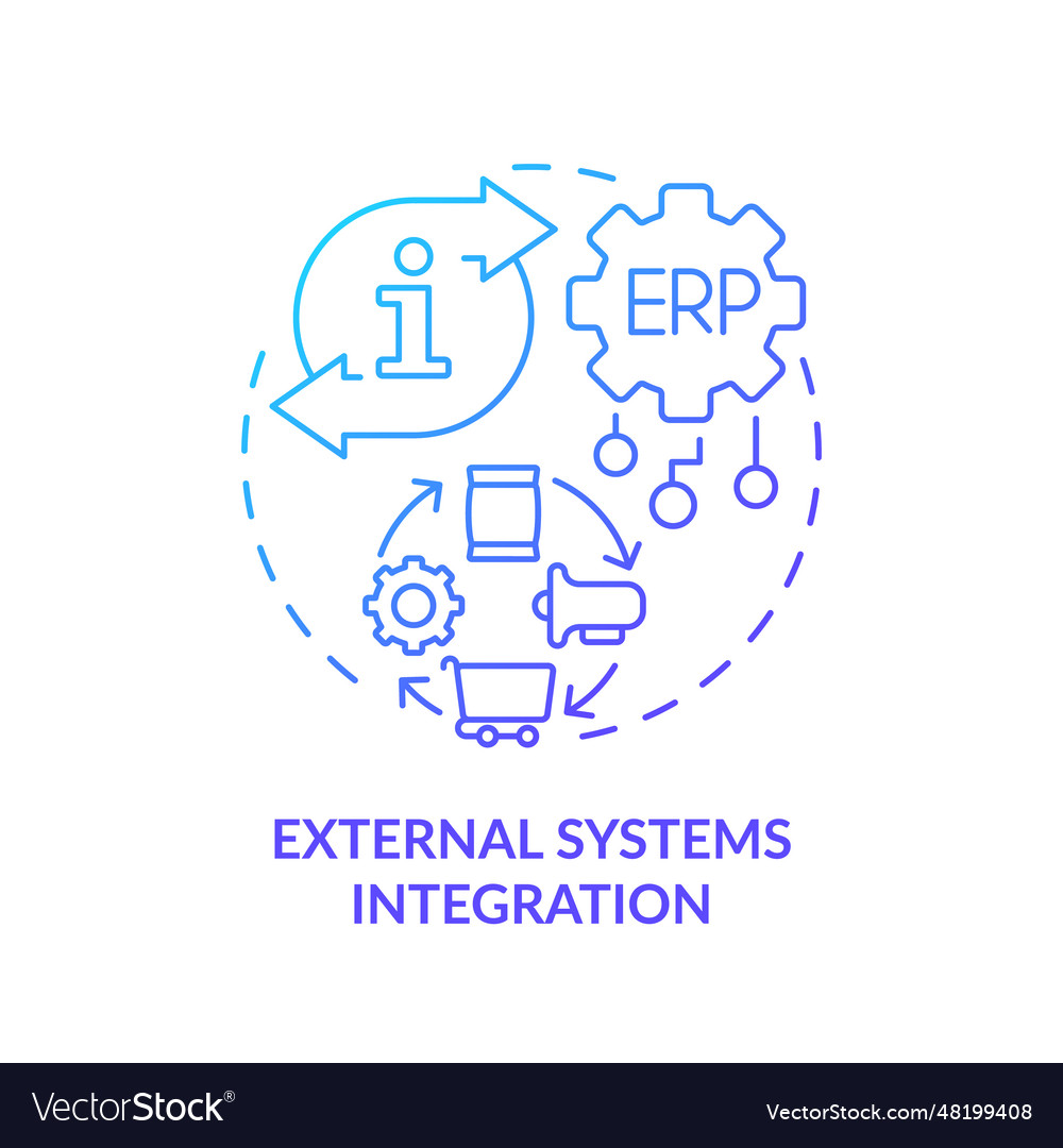 2d external systems integration line icon concept Vector Image 2d external systems integration line icon concept Vector Image