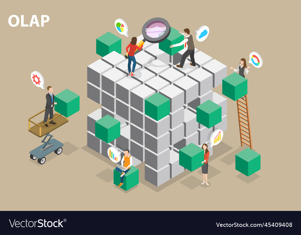 3d isometric flat conceptual Royalty Free Vector Image
