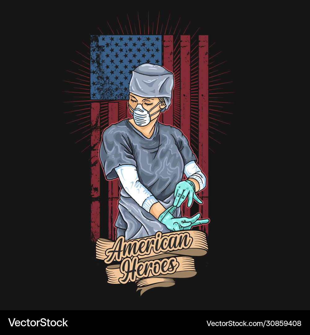 American medical officer Royalty Free Vector Image