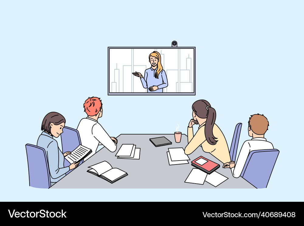 Business coaching and online discussion concept Vector Image