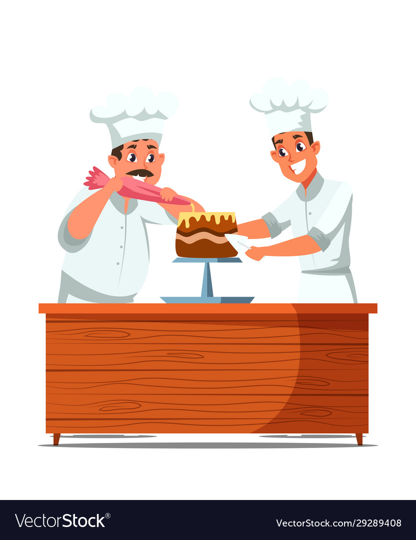 Cakes making process flat Royalty Free Vector Image