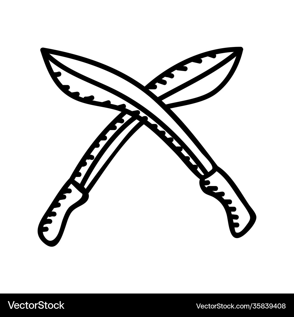 Camping machete color icon design sign Royalty Free Vector