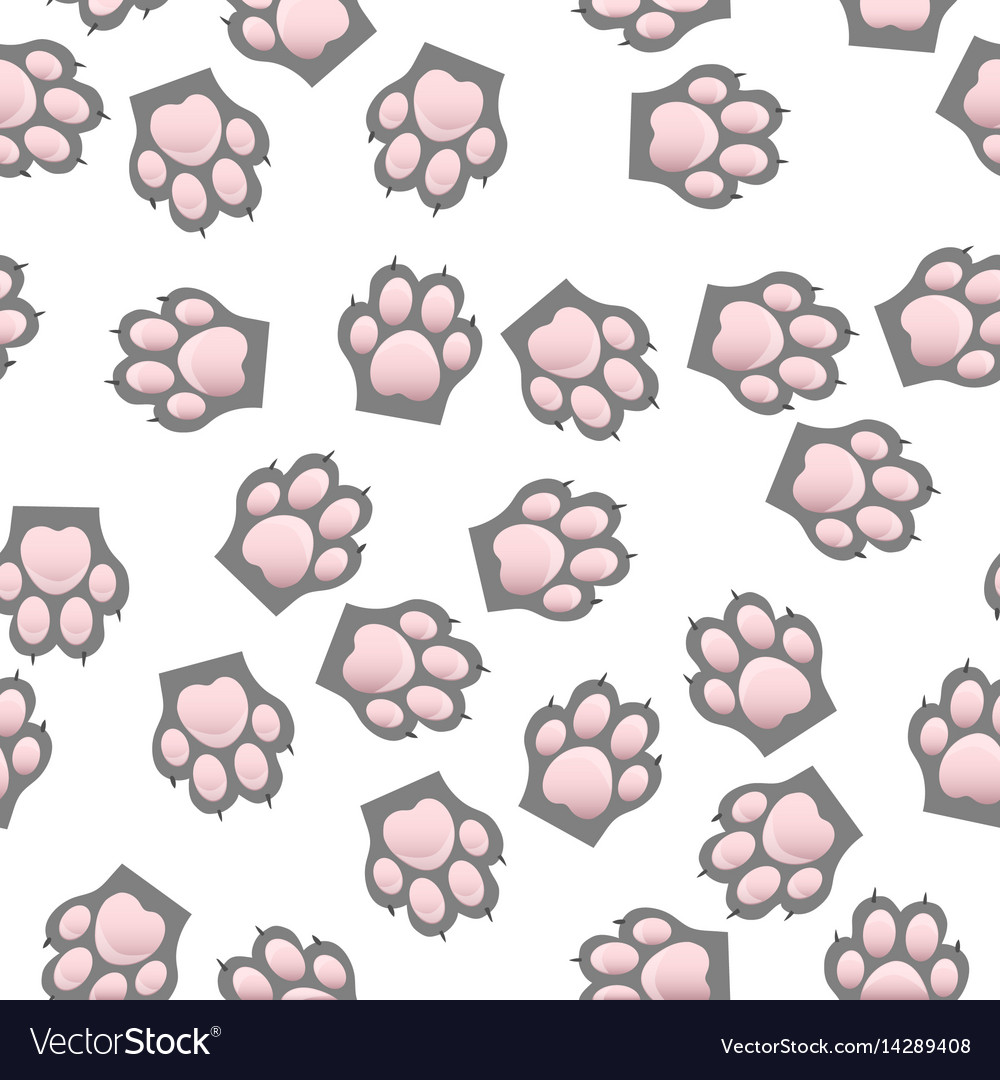 Cat and dog paw print with claws Royalty Free Vector Image