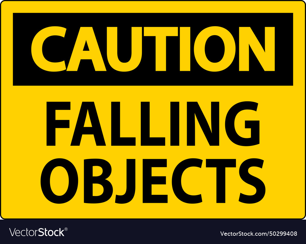 Caution sign falling objects Royalty Free Vector Image