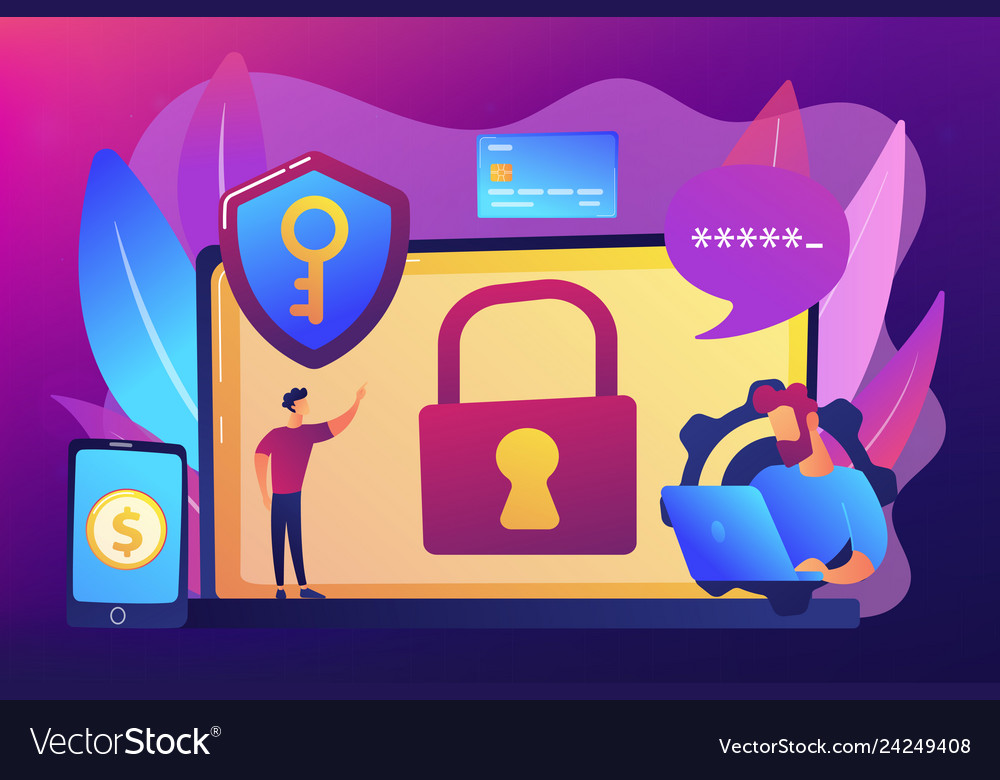 Cyber security software concept Royalty Free Vector Image