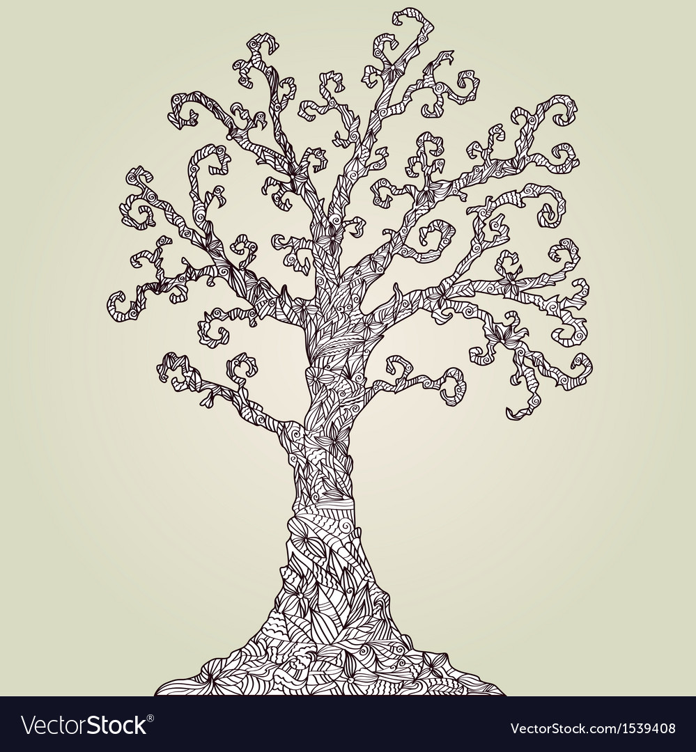 Decorative tree Royalty Free Vector Image - VectorStock