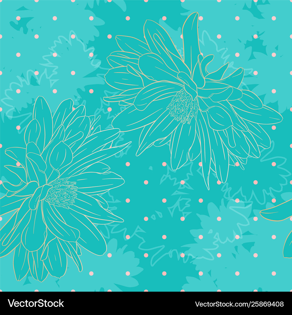 Floral seamless pattern with flower ink sketch Vector Image
