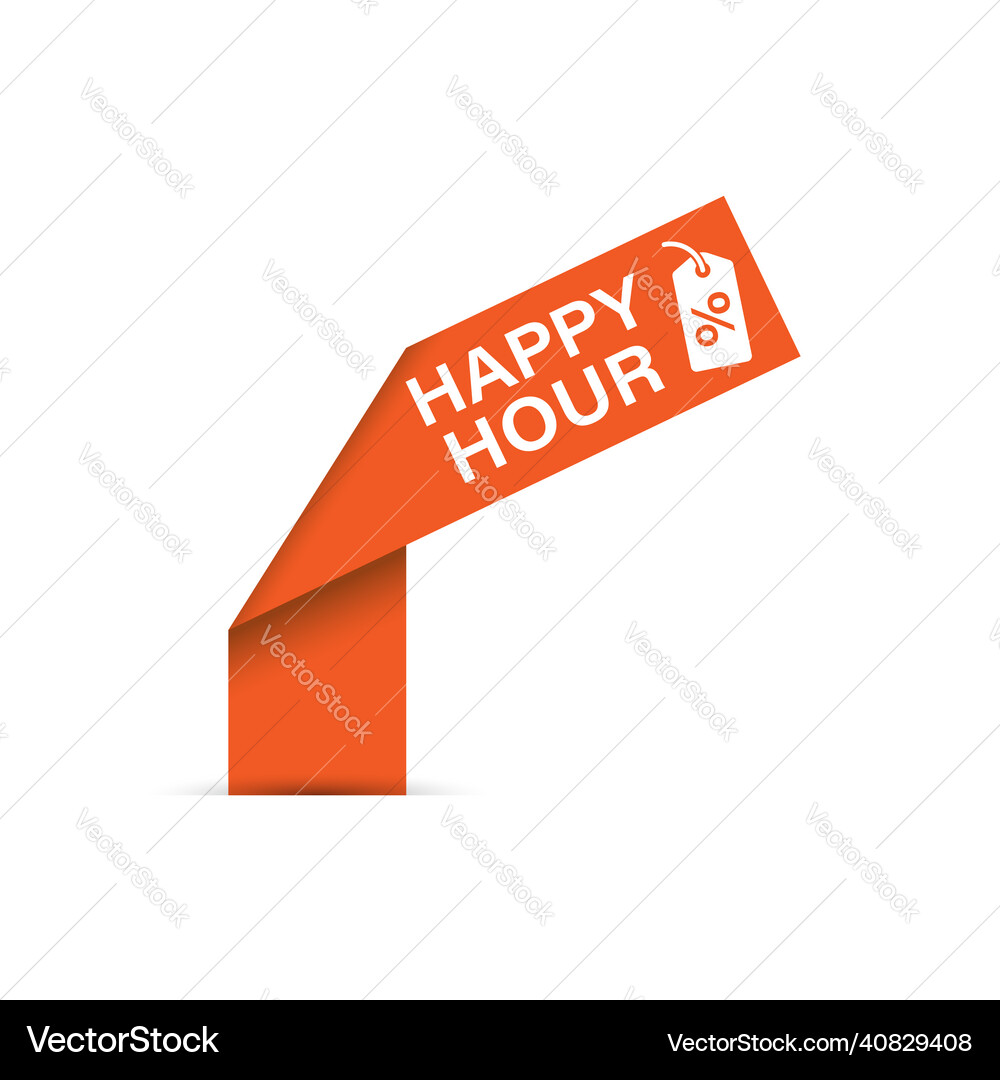 Happy hour icon in flat style discount tag Vector Image