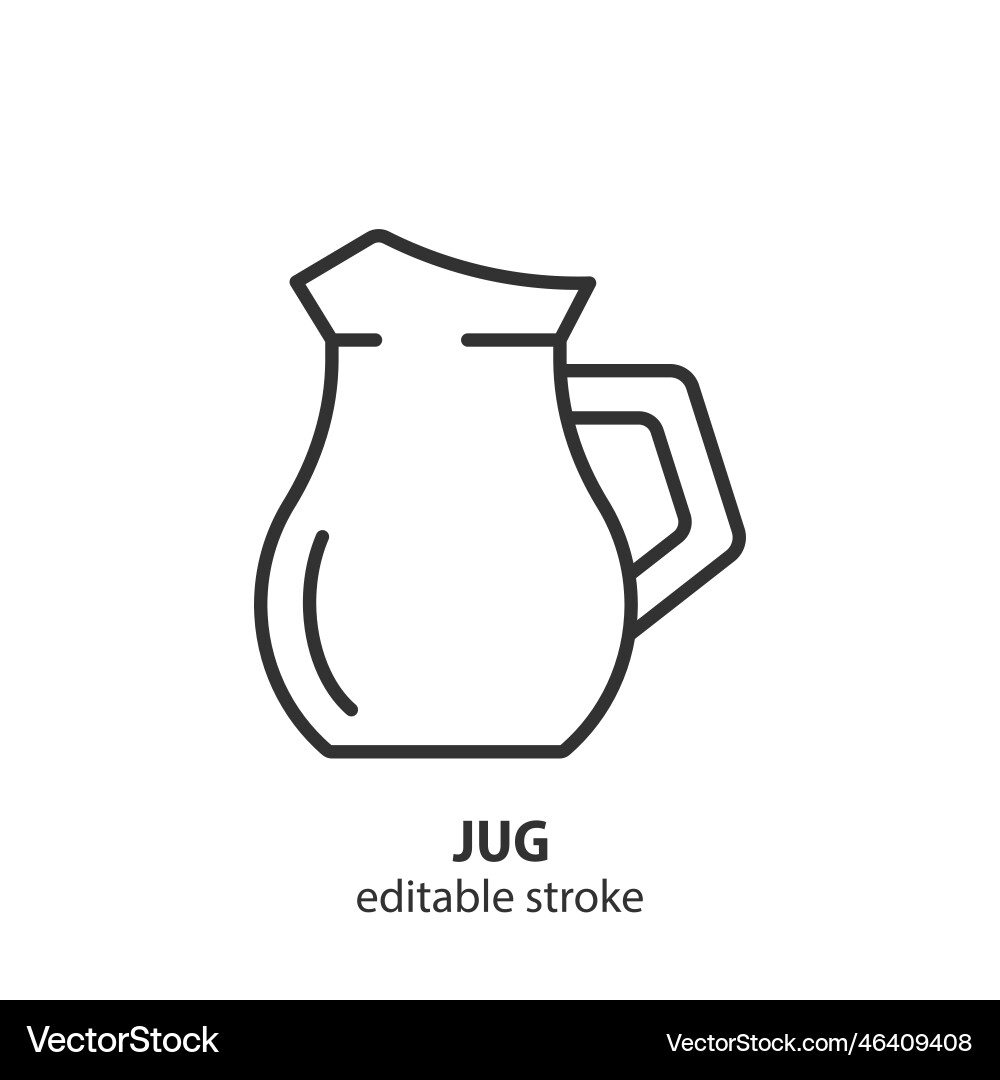 Jug line icon jar outline symbol Royalty Free Vector Image