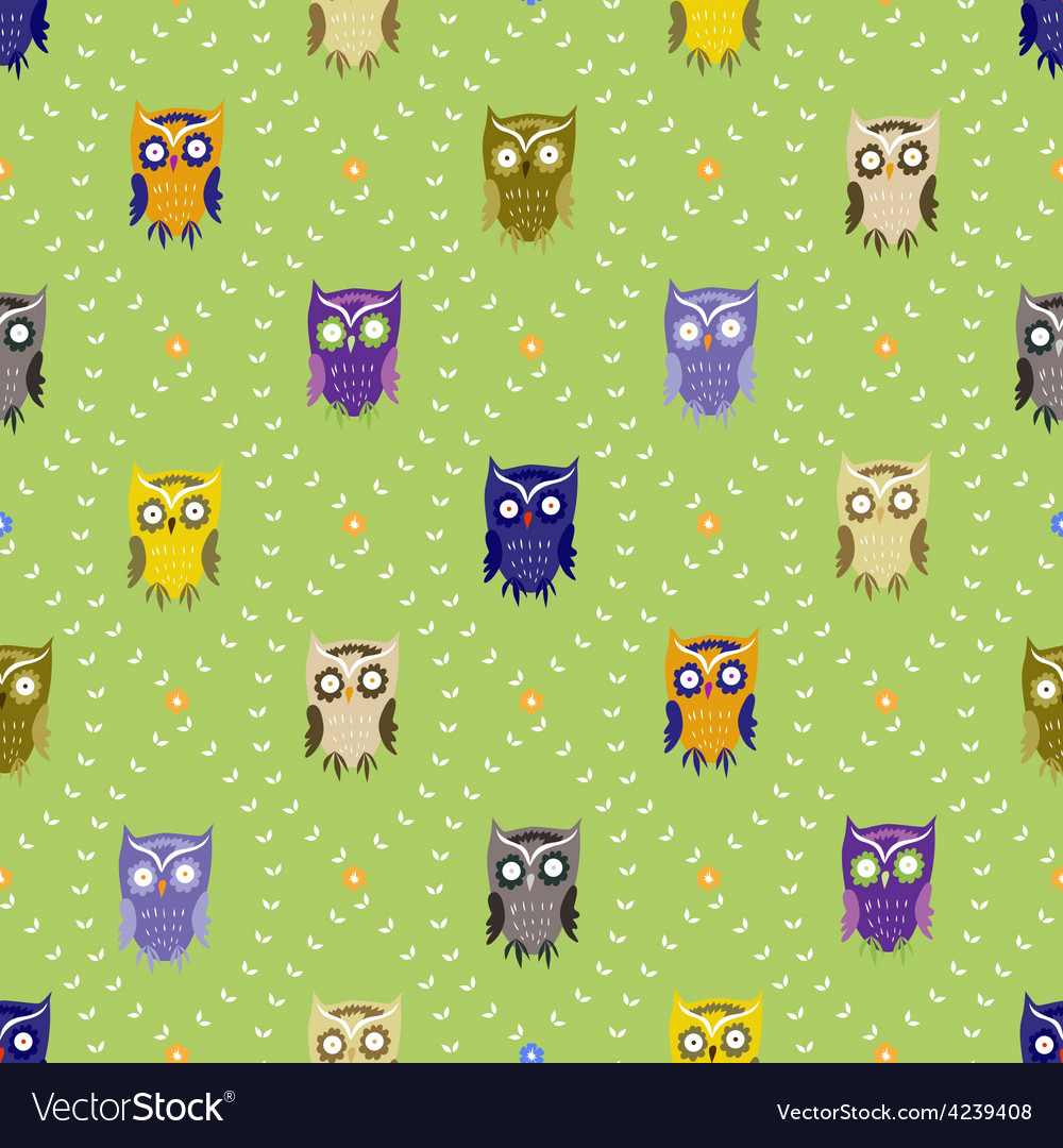 Pattern with cute owls Royalty Free Vector Image