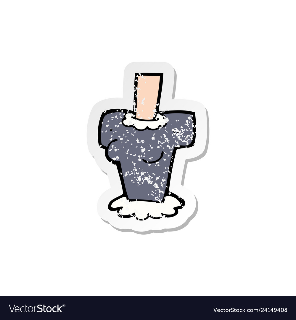 Retro distressed sticker of a cartoon female body Vector Image