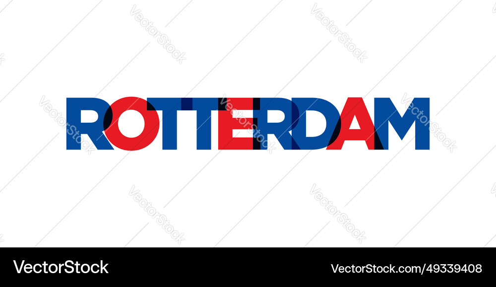 Rotterdam in the netherlands emblem design Vector Image