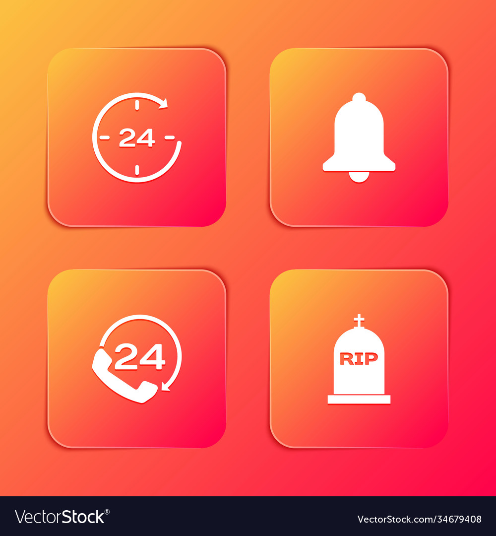 Set clock 24 hours ringing bell telephone Vector Image