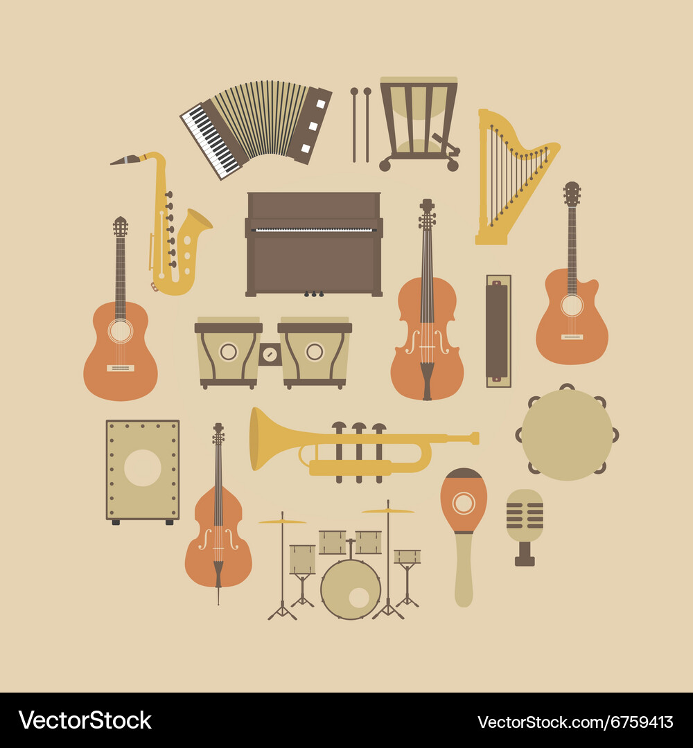 160music instrument Royalty Free Vector Image - VectorStock