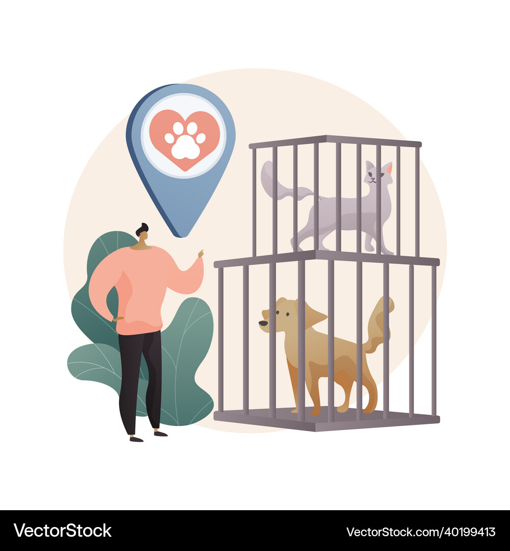 Animal shelter abstract concept Royalty Free Vector Image