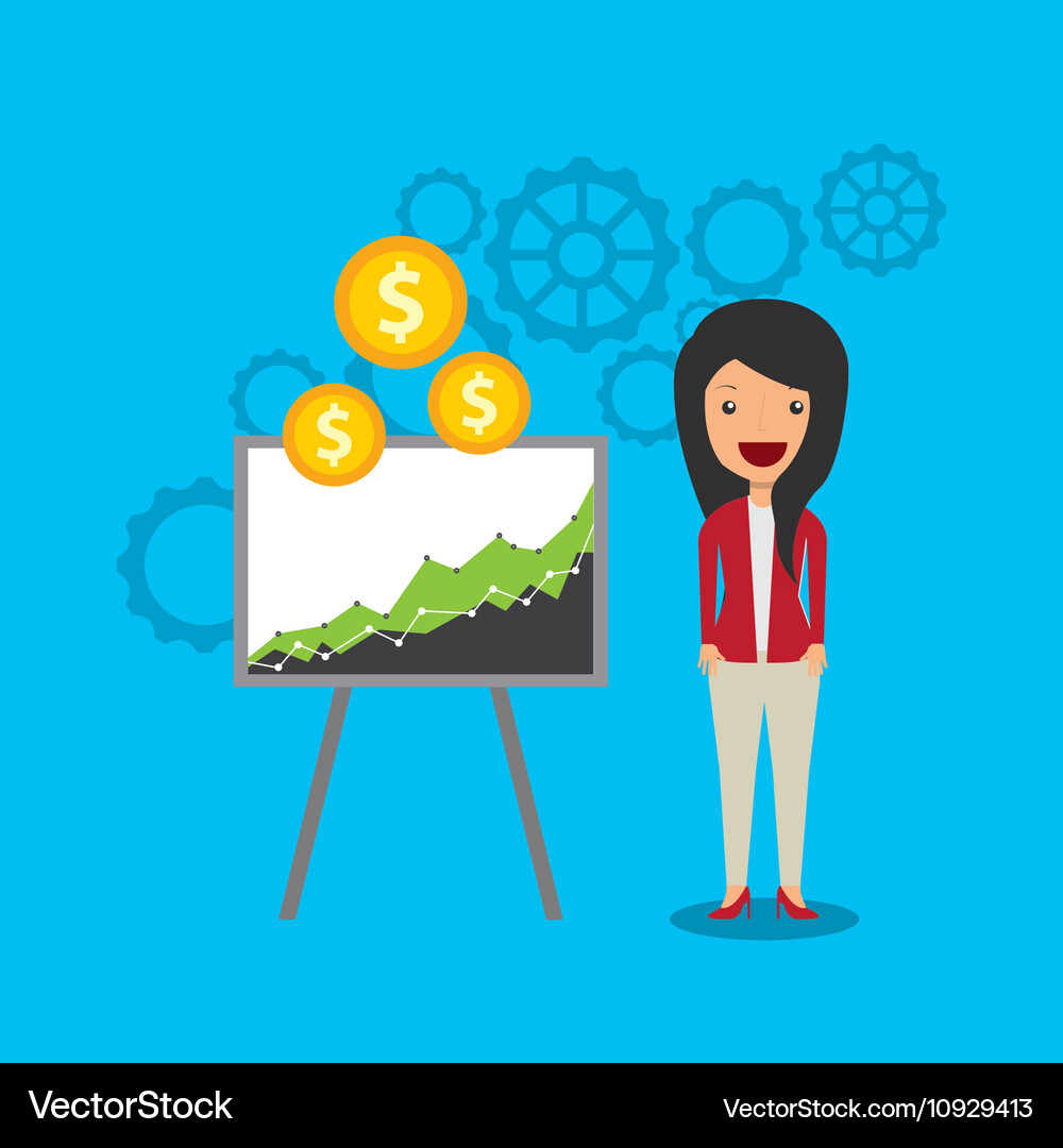 Business growth funds flat icons Royalty Free Vector Image