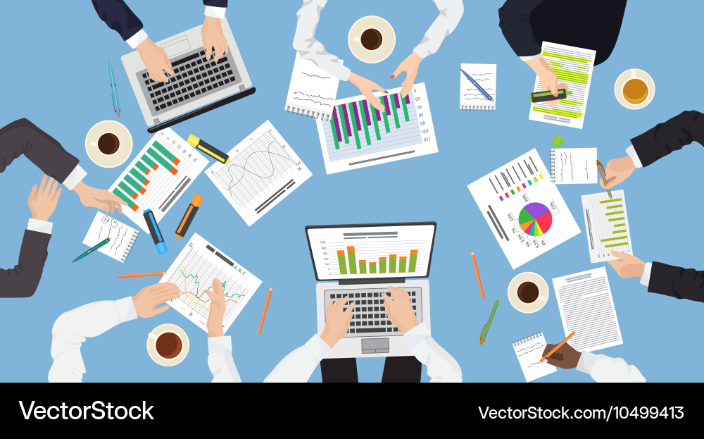 Business management teamwork discuss meeting Vector Image